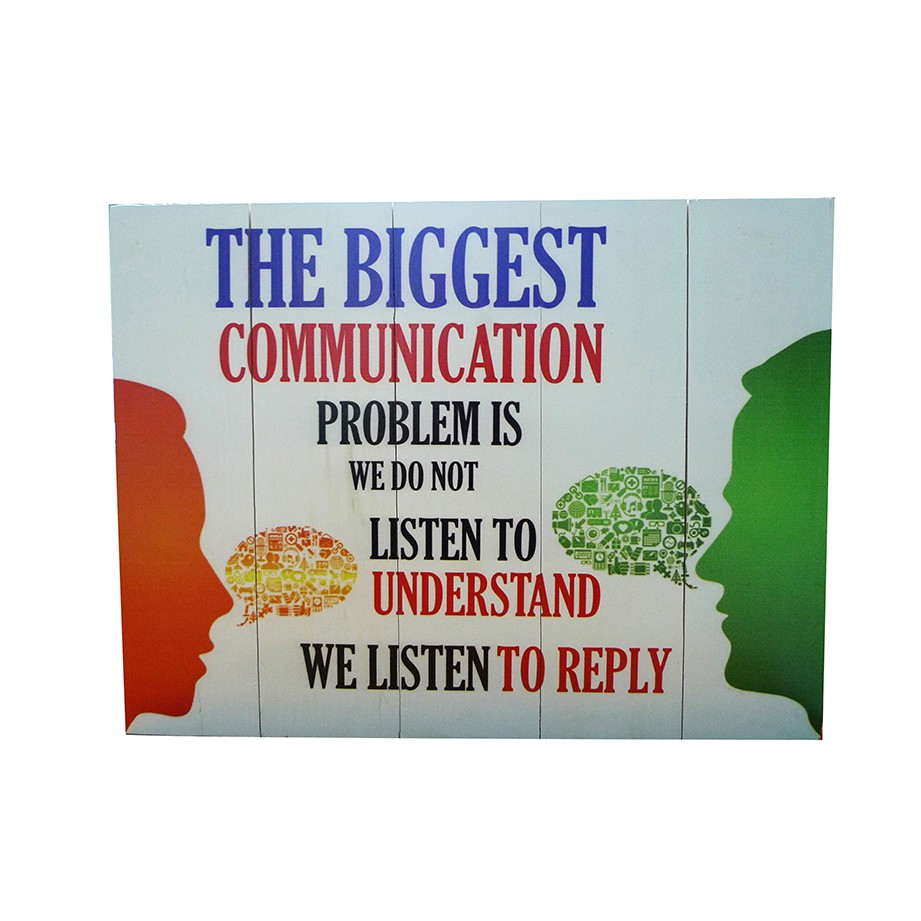 Jual Poster Kayu / Papan Quote 40x30 The Biggest Comunnication | Shopee ...