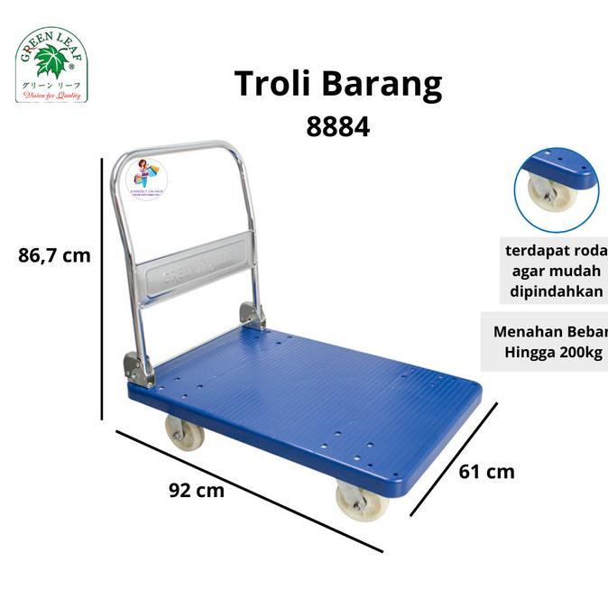 Jual Green Leaf Troli Barang / Fourtney Trolley Kapasitas 200 Kg 8884 ...
