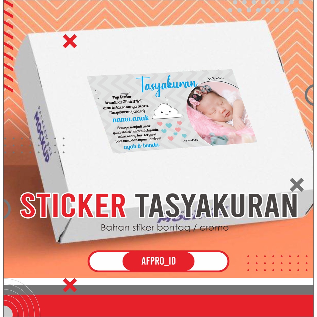 Jual CETAK STICKER LABEL TASYAKURAN / AQIQAH / KHITANAN | Shopee Indonesia