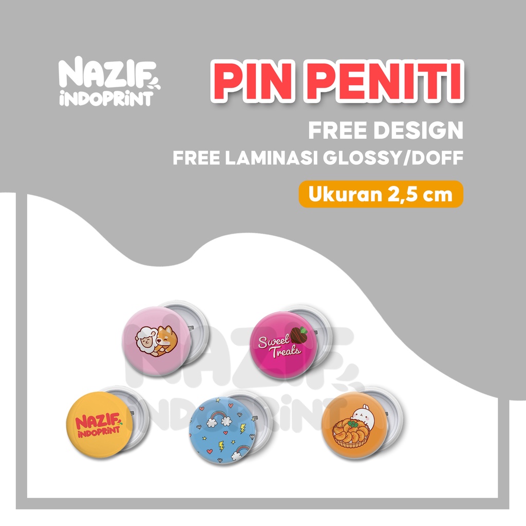 Jual Pin Peniti Custom Design / Pin Peniti 2,5 cm / Pin Peniti 3,2 cm ...