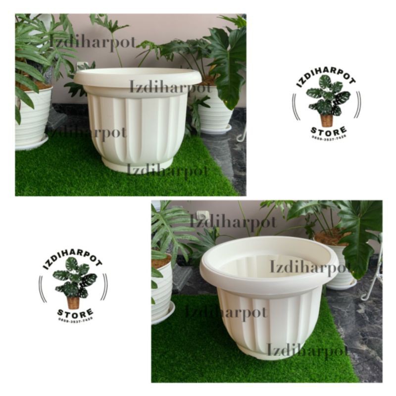 Jual pot bunga tanaman plastik putih 50cm - JUMBO PUTIH | Shopee Indonesia