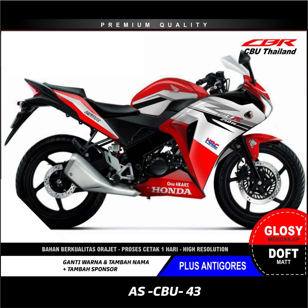 Jual Sticker Decal CBR CBU Desain 43 CBR THAILAND Fullbody | Shopee ...