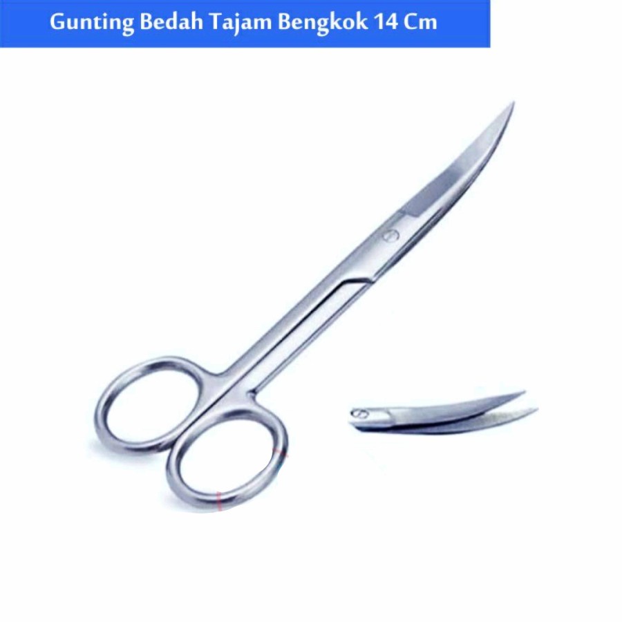 Jual Gunting Medis Bengkok 14cm / Gunting Tajam 14 cm / Gunting Operasi ...