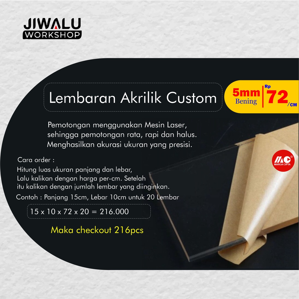 Jual Akrilik Lembaran Bening 5mm Custom - Acrylic Sheet Transparent 5mm Custom - Akrilik Potong ...