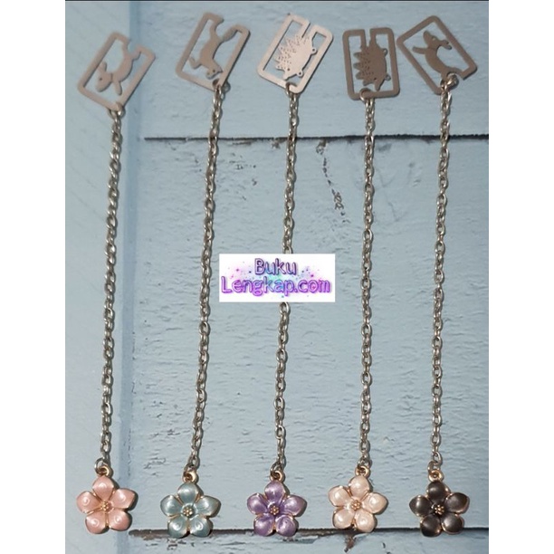 Jual Pembatas Buku rantai / bookmark bunga Bahan Metal Untuk Sekolah ...