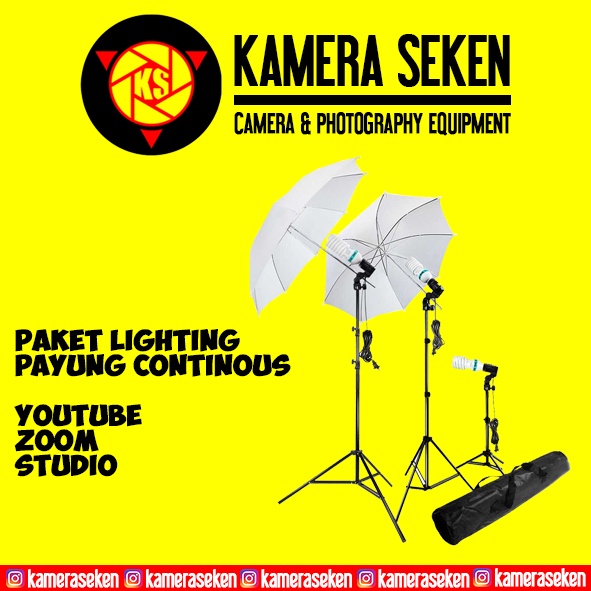 Jual Paket Lighting Payung Continous Studio Lighting Kit Youtube Vlog ...