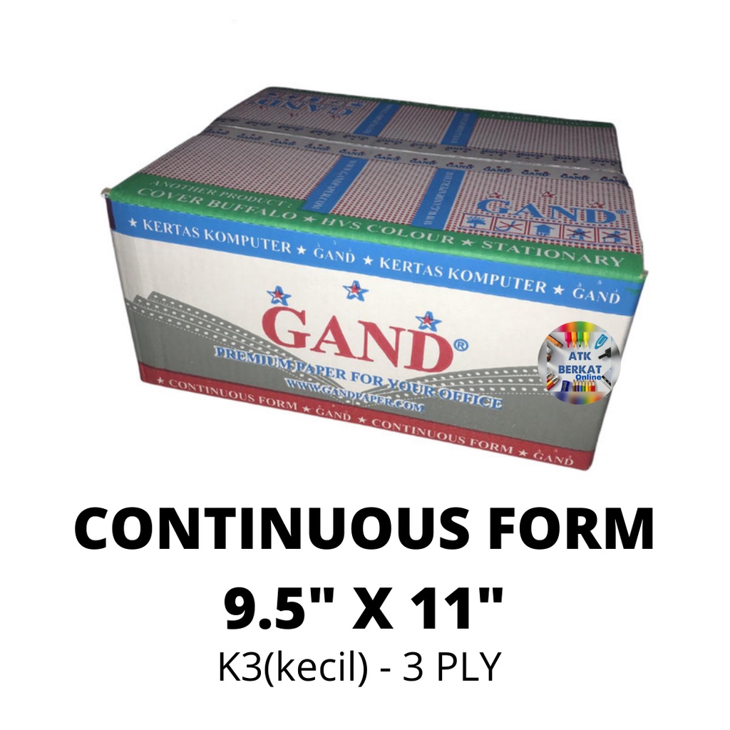 Jual continous form Kertas Print GAND K3 Ply 9,5"x11" | Shopee Indonesia