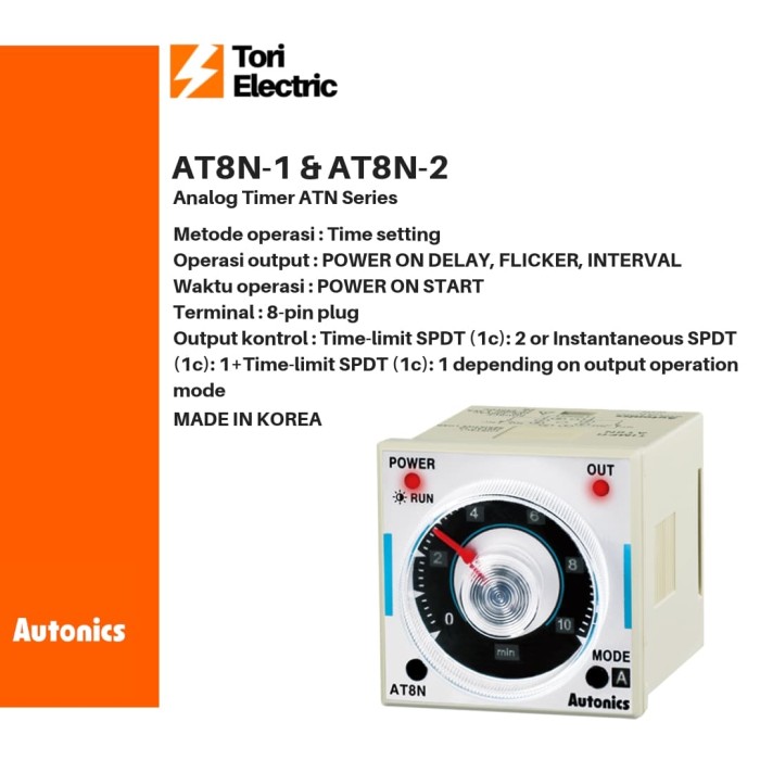 Jual AUTONICS ANALOG TIMER AT8N-1 & AT8N-2 100% ORI | Shopee Indonesia