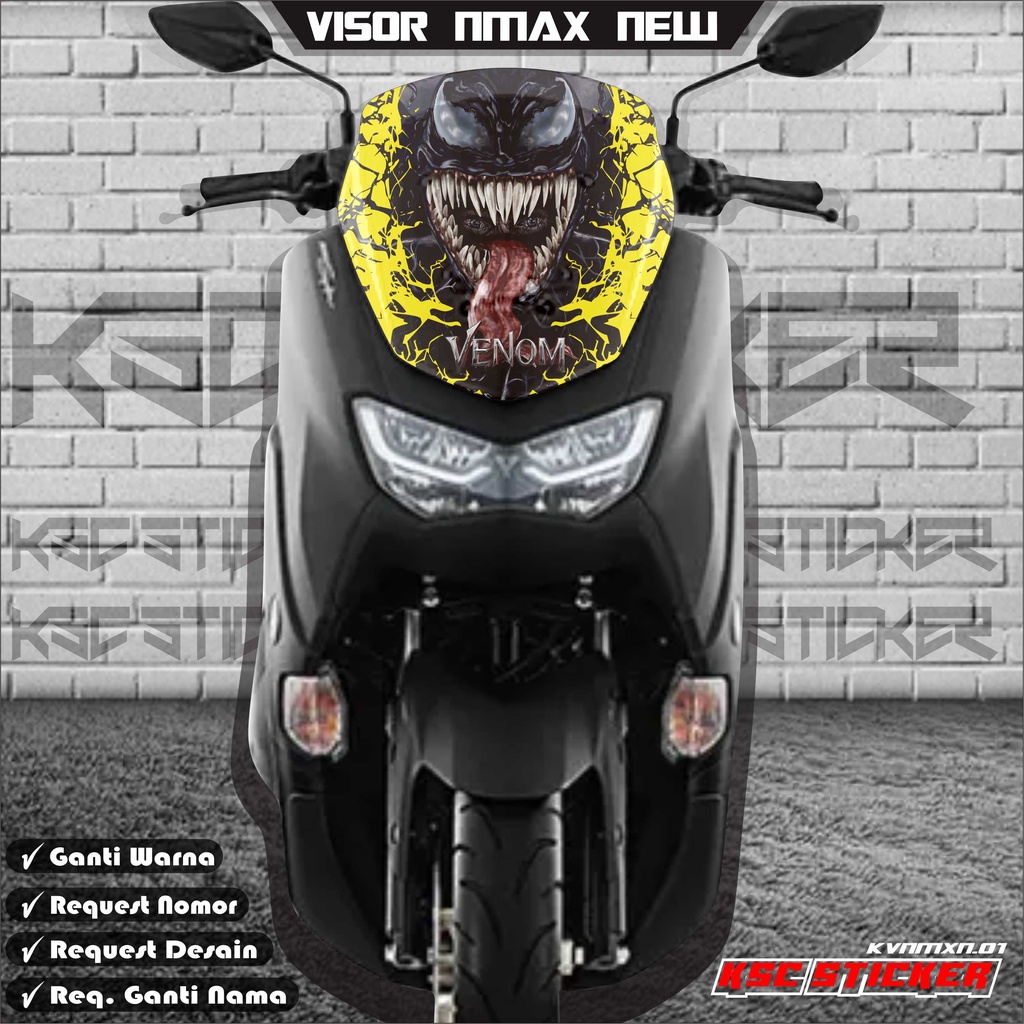 Jual Sticker Visor Nmax New Venom Predator (KD-02) Decal Stiker Visor ...