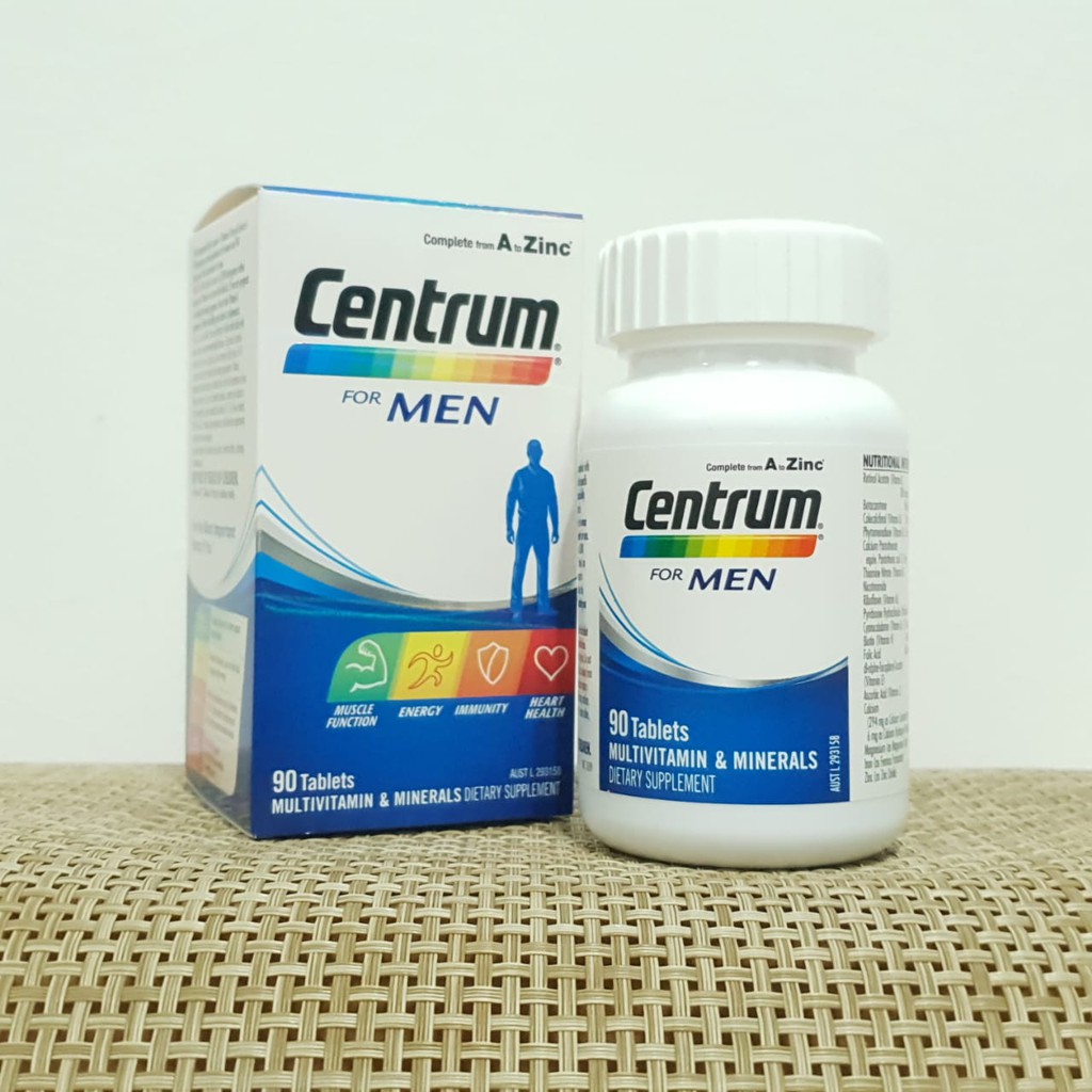 Jual Centrum Multivitamin For Men 90 Tablets Exclusive Size | Shopee ...