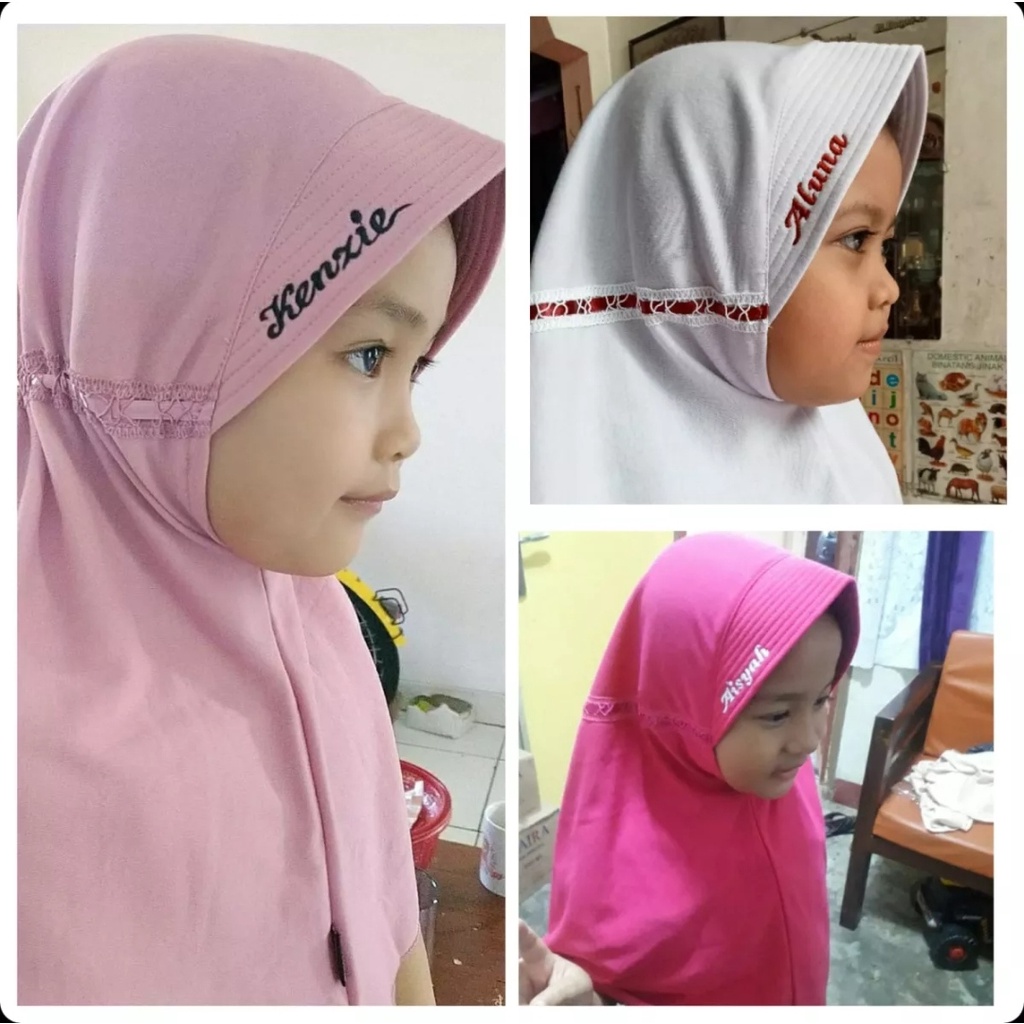 Jual HIJAB KERUDUNG FREE BORDIR NAMA ANAK SEKOLAH PAUD/TK/SD/MI/SMP/SMA ...