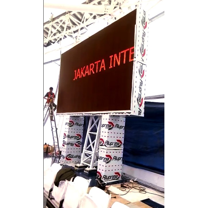 Jual Running Text 160 x 16cm single color Merah , WIFI Outdoor/ moving ...