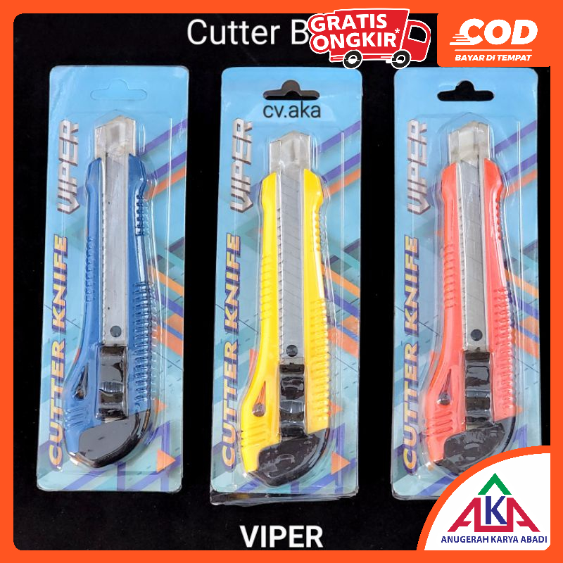 Jual Cutter Knife VIPER Pisau Kater Bonus Refill isi Cuter | Shopee ...