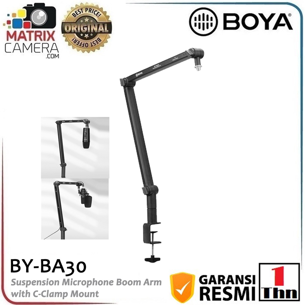 Jual Boya BY-BA30 Suspension Microphone Boom Arm with C-Clamp Mount ...