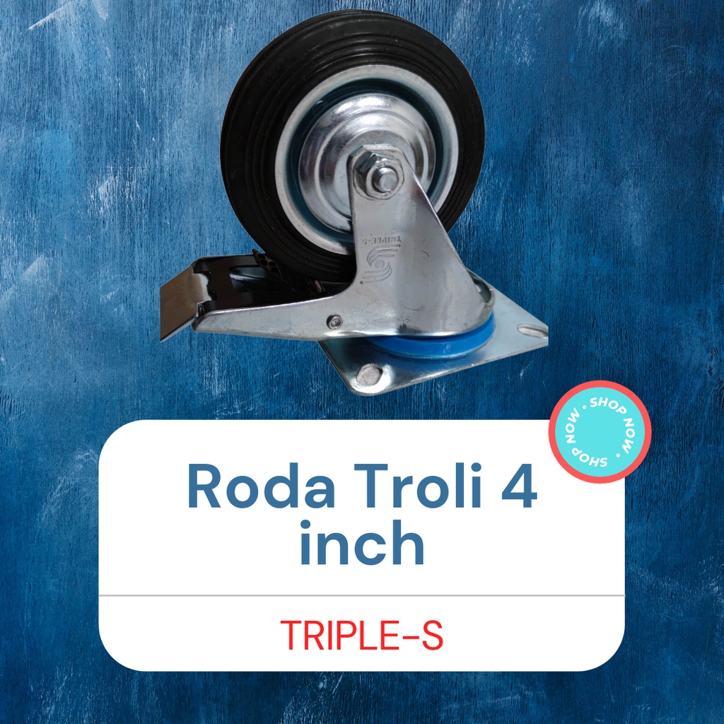 Jual Roda Troli 4 inch Roda 4 inch karet Roda Etalase 4 inch Roda Troly ...
