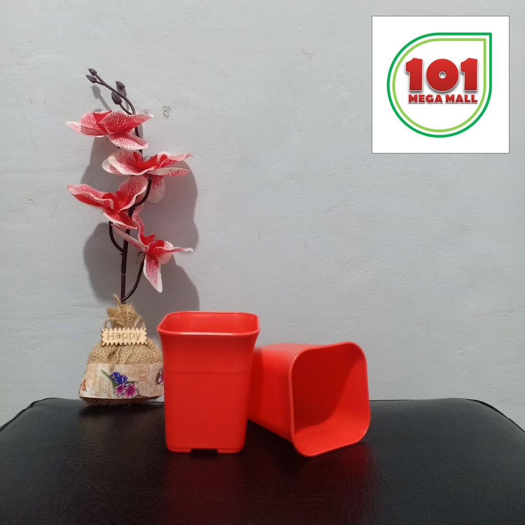 Jual Pot Kotak 7 cm Merah | Shopee Indonesia