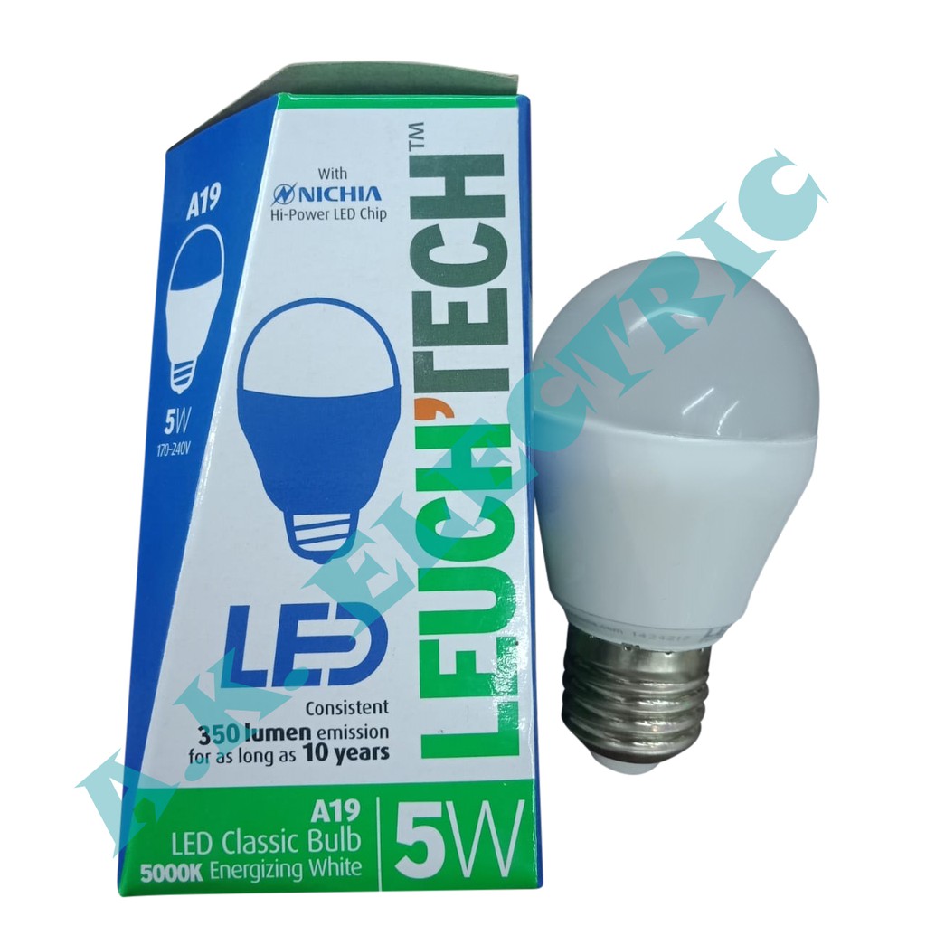 Jual LED Bulb 5W 5Watt 5 Watt A19 Leuch'Tech (350 Lumen) | Shopee Indonesia