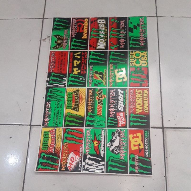 Jual Sticker lembaran A3+ Monster Sticker lembaran jumbo murah isi ...