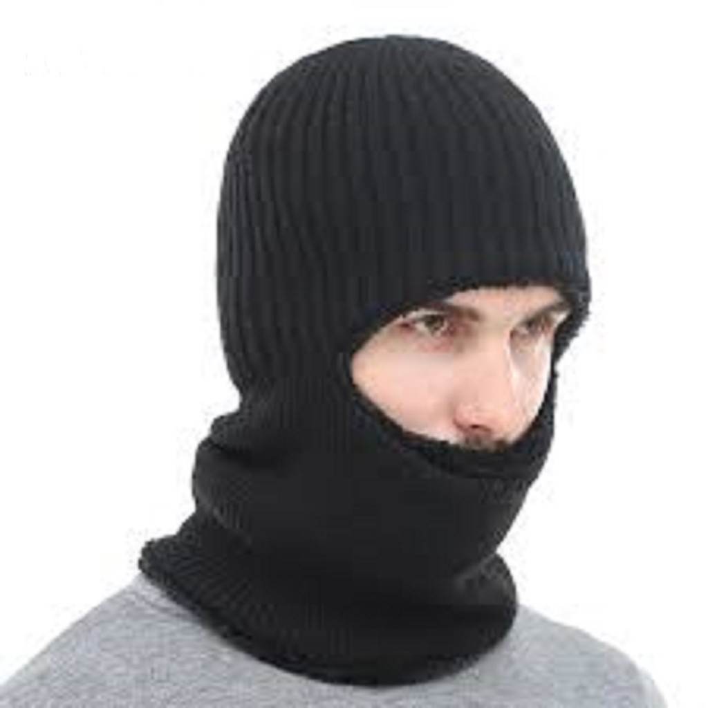 Jual Topi Kupluk Rajut Winter Full Face Musim Dingin Hitam, Kupluk Buff ...