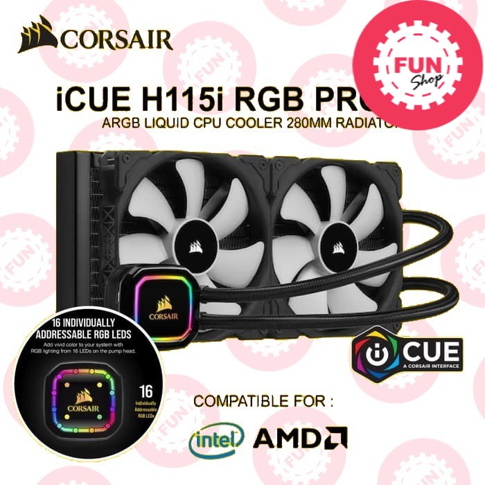 Jual Corsair iCUE H115i RGB PRO XT Liquid CPU Cooler Garansi Resmi ...