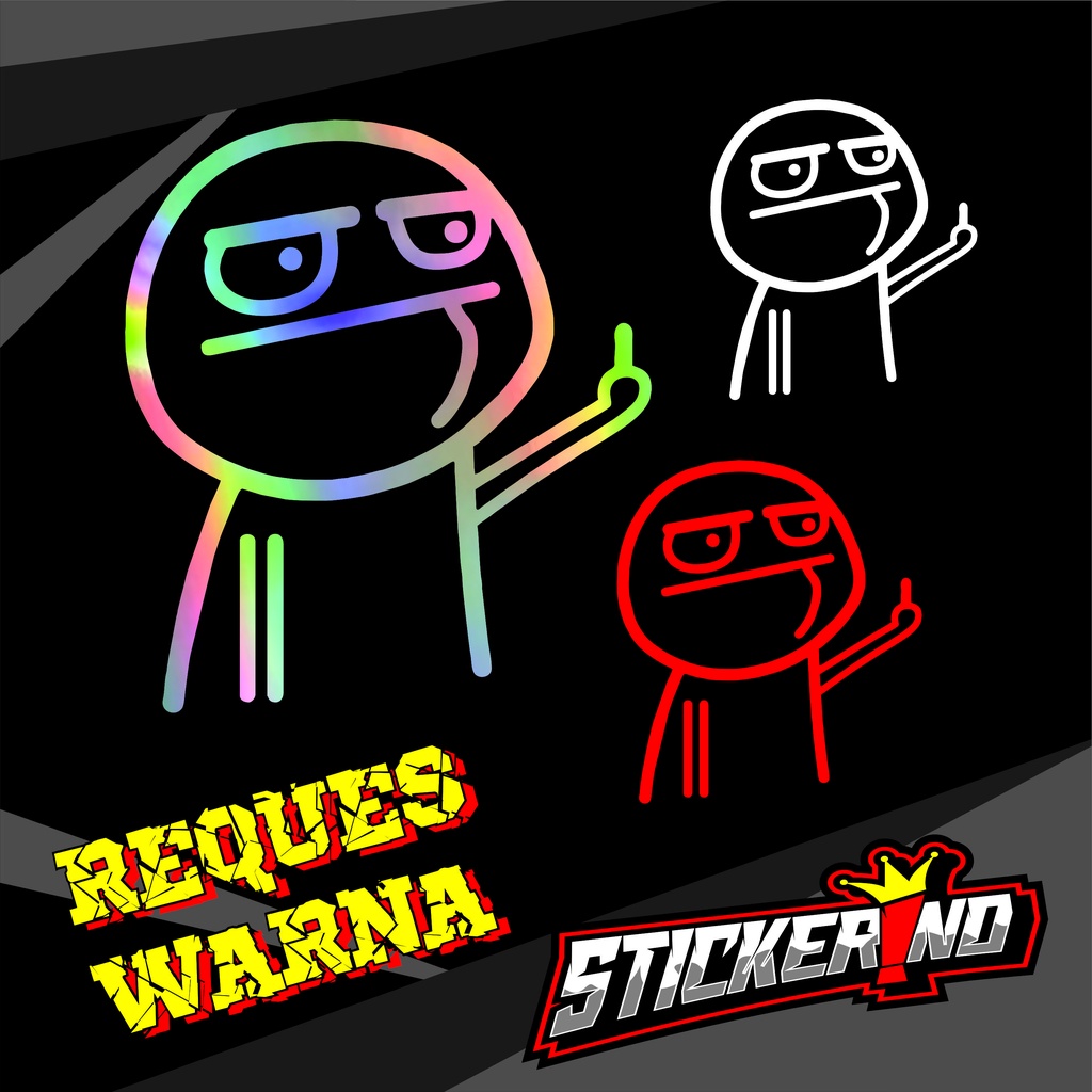Jual Sticker Stiker Cutting Animasi Middle Finger Emoji Stiker Fucek