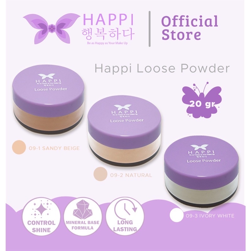 Jual Happi Loose Powder, 3 Varian Warna, 20 gram | Shopee Indonesia