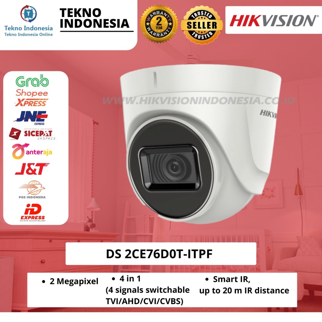 Jual Hikvision DS 2CE76D0T-ITPF 2MP Kamera CCTV Indoor 76DOT ITPF EXIR | Shopee Indonesia