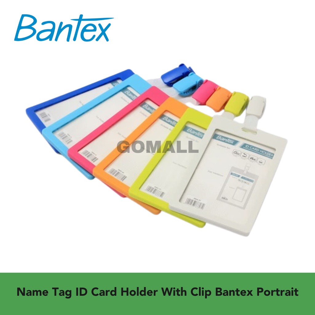 Jual Name Tag ID Card Holder With Clip Bantex Portrait | Shopee Indonesia