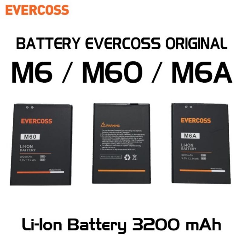 Jual BATERAI EVERCOSS M6 // M60 // M6A ORIGINAL | Shopee Indonesia