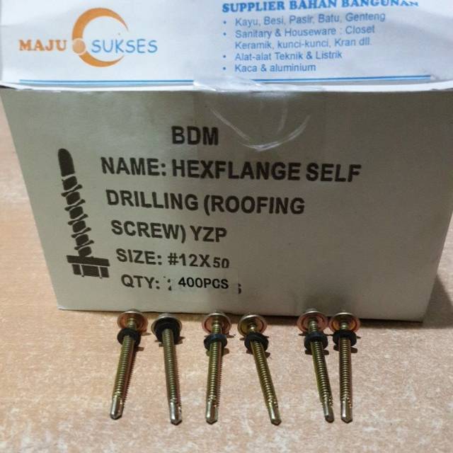 Jual BAUT BAJA RINGAN 12 X 50 (5 CM) BAUT ROOFING 12X50 SEKRUP BAJA ...