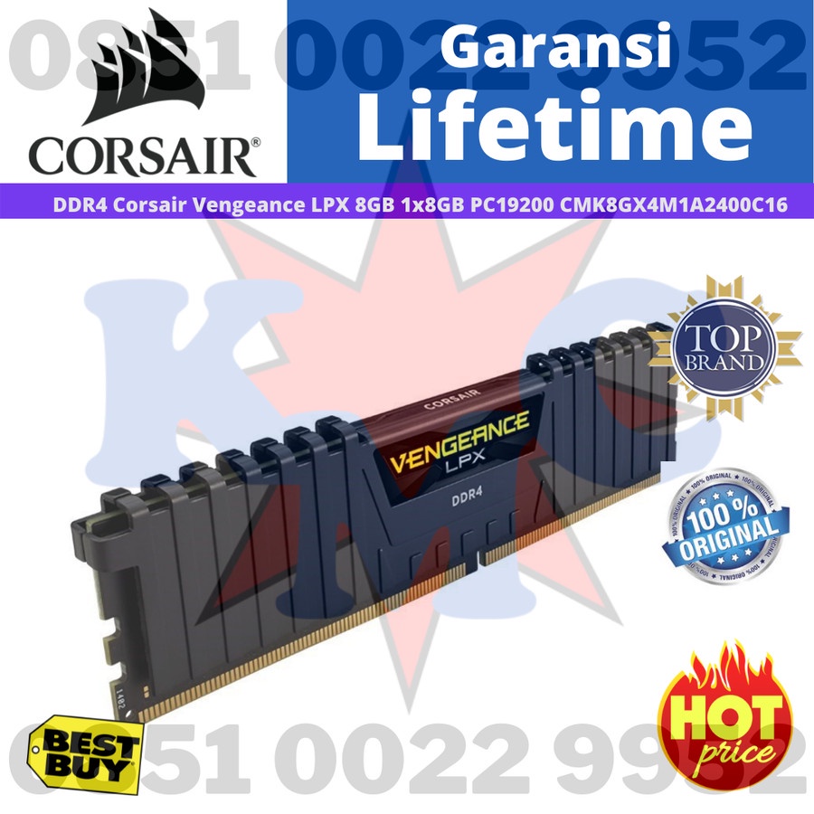 Jual RAM CORSAIR VENGEANCE LPX DDR4 8GB (1x 8GB) PC 19200 ...