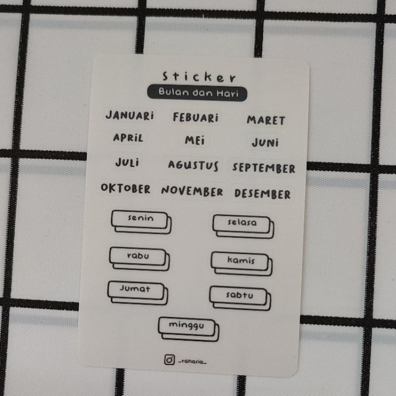 Jual STICKER MONTH DAY / STIKER BULAN DAN HARI | Shopee Indonesia