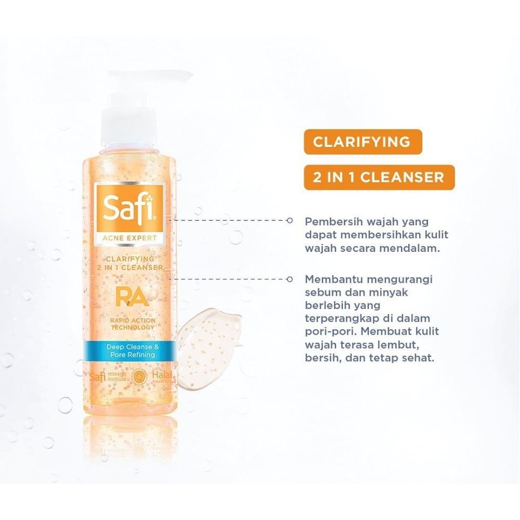 Jual SAFI Acne Expert Clarifying 2in1 Cleanser 150ml (Exp Feb 2024 ...