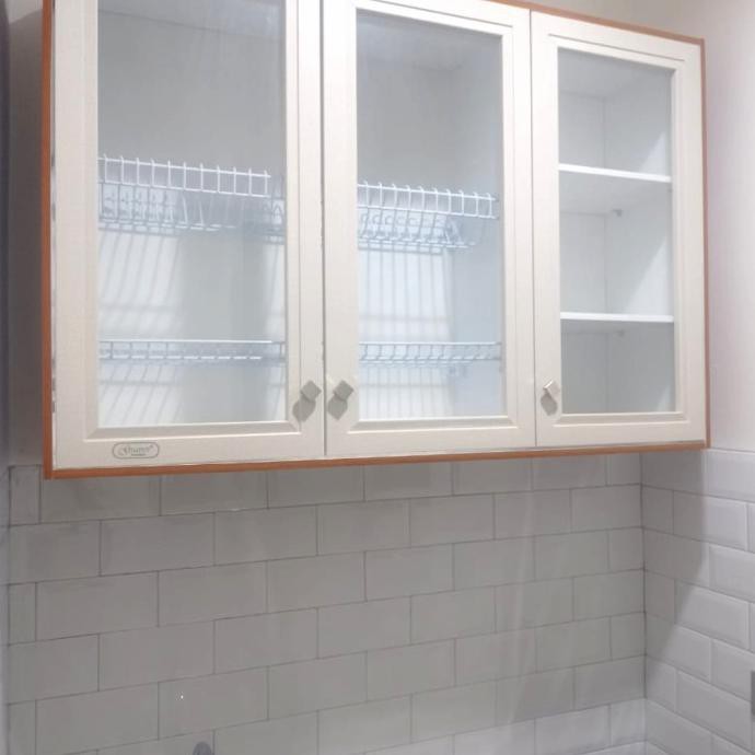 Jual Rak Piring Lemari Gantung Dapur Kitchen Set Atas 3 Pintu Trrmewah ...