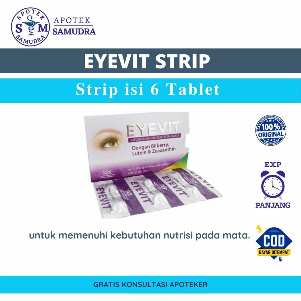 Jual EYEVIT TABLET - Strip isi 6 Tablet (Vitamin Mata suplemen ...