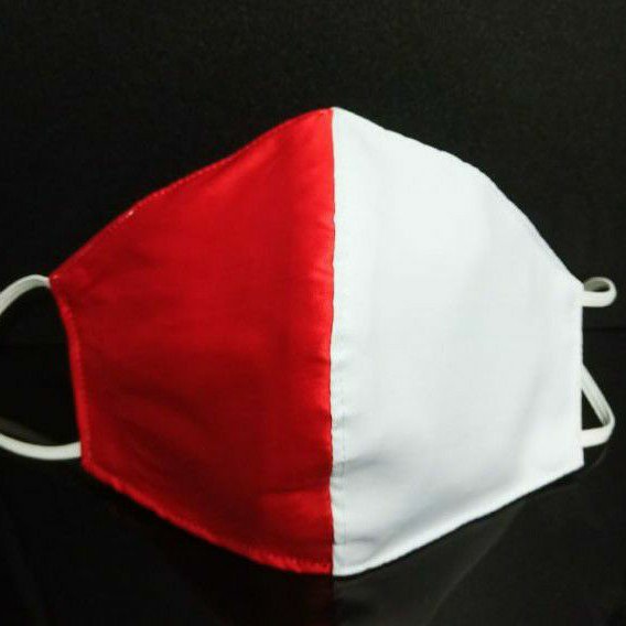 Jual Masker Kain Merah Putih Double Sided - 3ply dengan Filter SpunBond ...