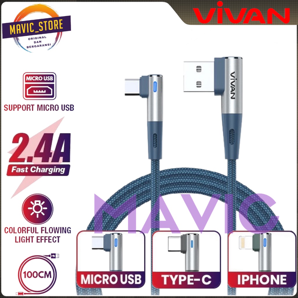 Jual VIVAN BWM100S / BWC100S / BWL100S Cable Kabel Data Fast Charging ...