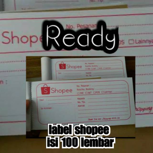 Jual LABEL PENGIRIMAN SHOPEE ONLINE SHOP (READY) isi 100 lembar ...