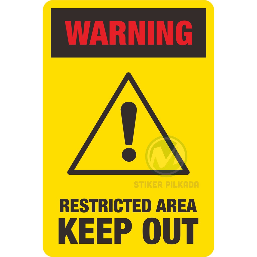Jual STIKER VINYL WARNING RESTRICTED AREA | Shopee Indonesia
