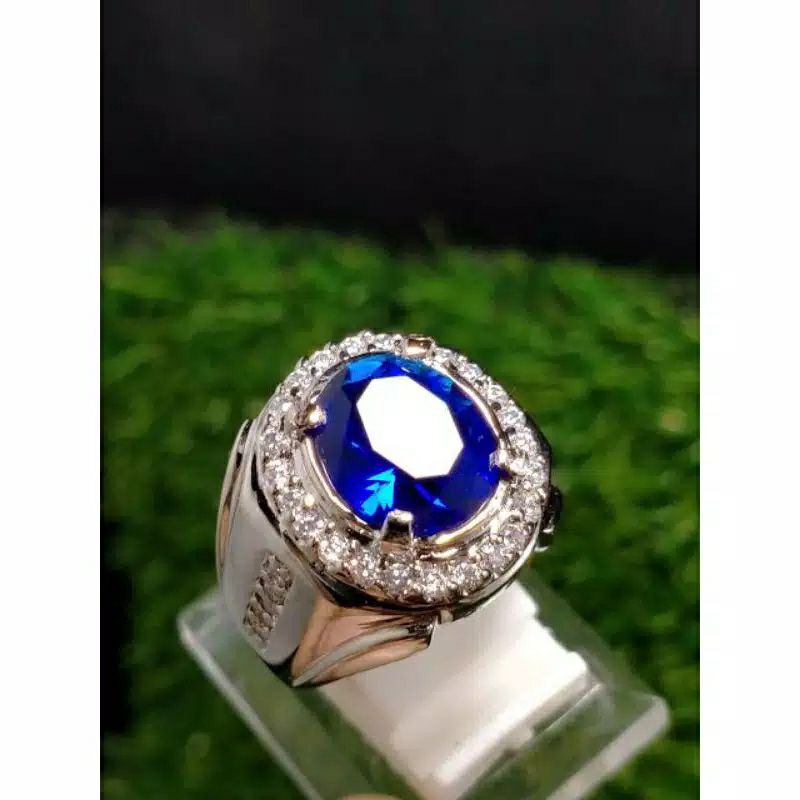 Jual BATU cincin KING BLUE SAFIR chatam NATURAL | Shopee Indonesia