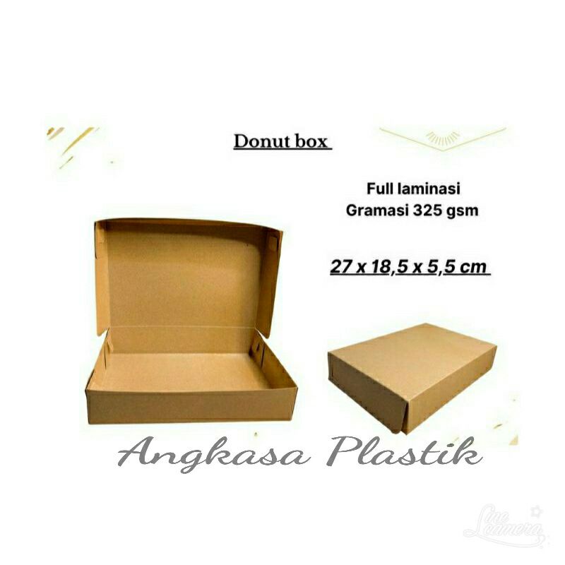 Jual Box Donat motif Coklat Polos - 27x18x5 cm | harga per 1 pcs ...