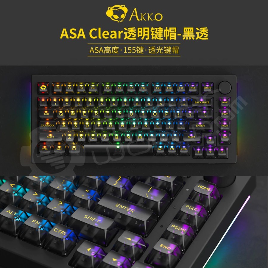 Jual Akko Clear ASA Profile 155 Transparent Keycaps for Mechanical ...