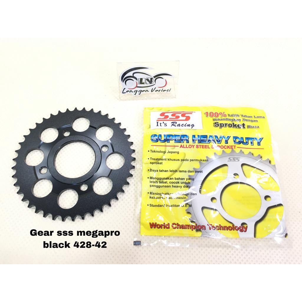 Jual Gear Gir Belakang SSS Megapro CB 150 CBR 150 Versa Sonic 428 ( Black / Hitam ) | Shopee ...