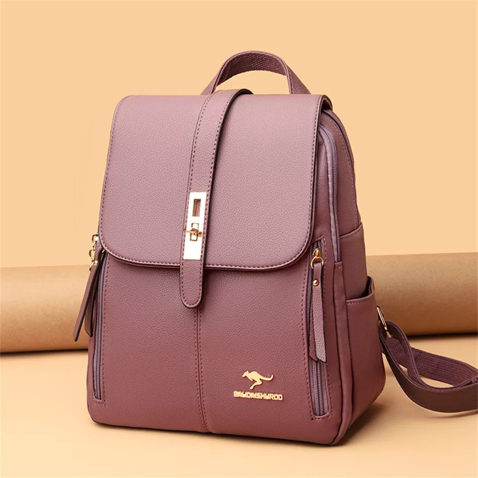 Jual COD - TAS RANSEL WANITA KULIT PU LEATHER BACKPACK NEW ARRIVAL ...