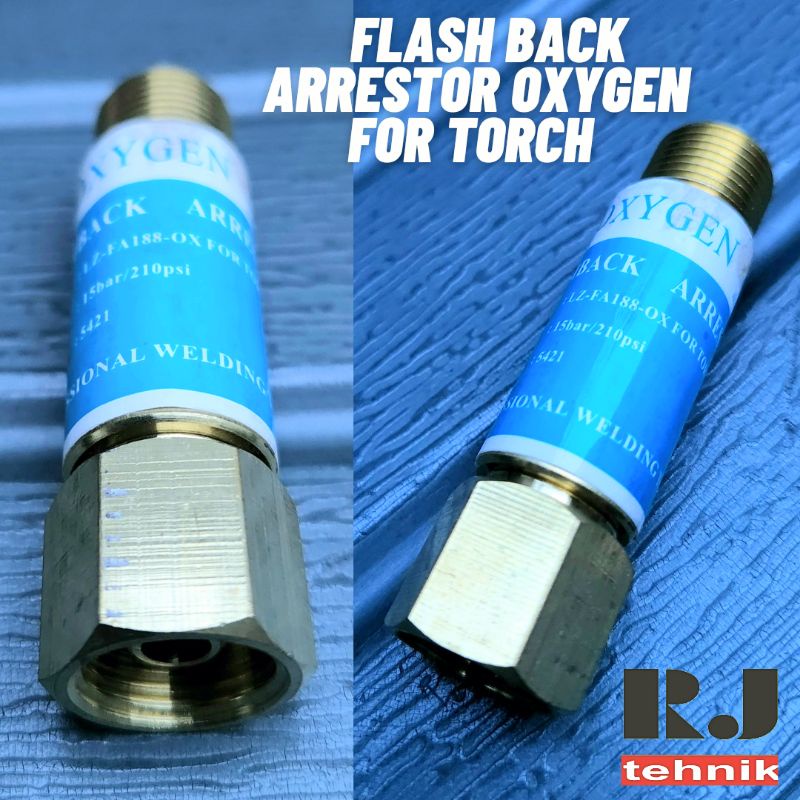 Jual Flashback Arrestor Oxygen Flash Back For Torch Oxygen Biru 3/8 ...