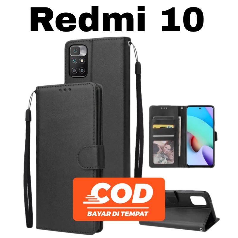 Jual Flip cover kulit leather case dompet Redmi 10 10 5G 10 2022 10A ...