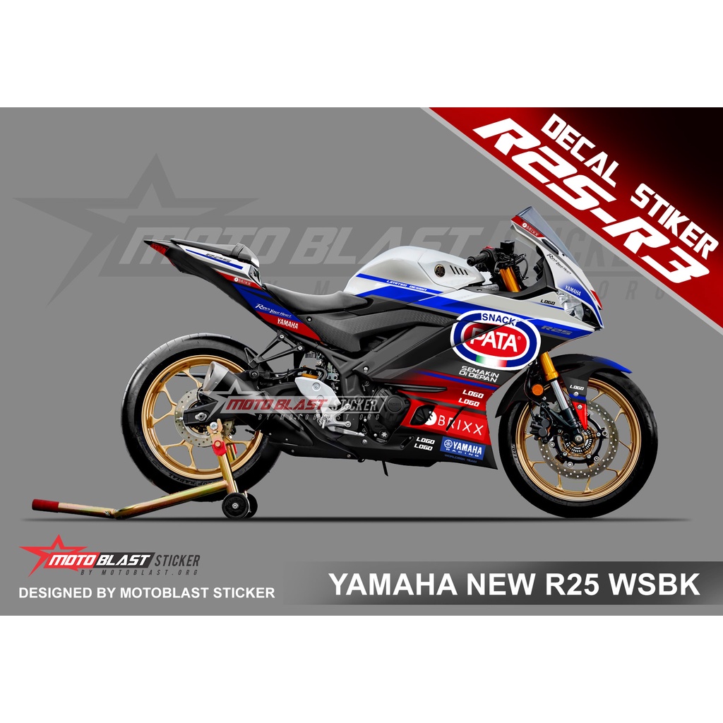 Jual Decal Stiker Yamaha R25 V2 Livery Patapata Full Body Motoblast ...