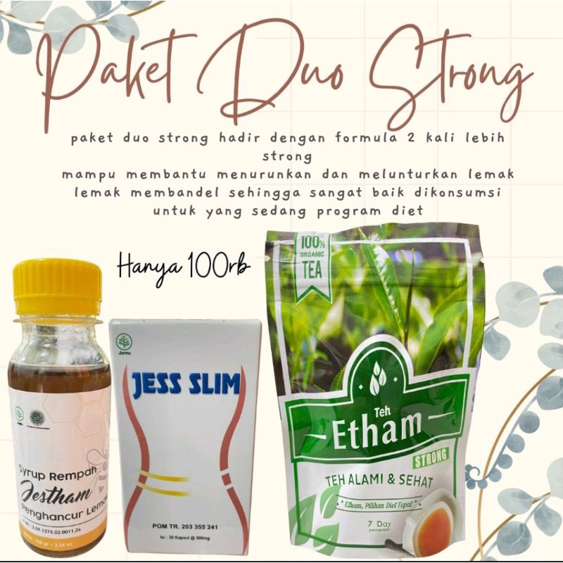 Jual 0Paket Duo Strong (syrup reampah,jess slim,teh 7hari) | Shopee ...