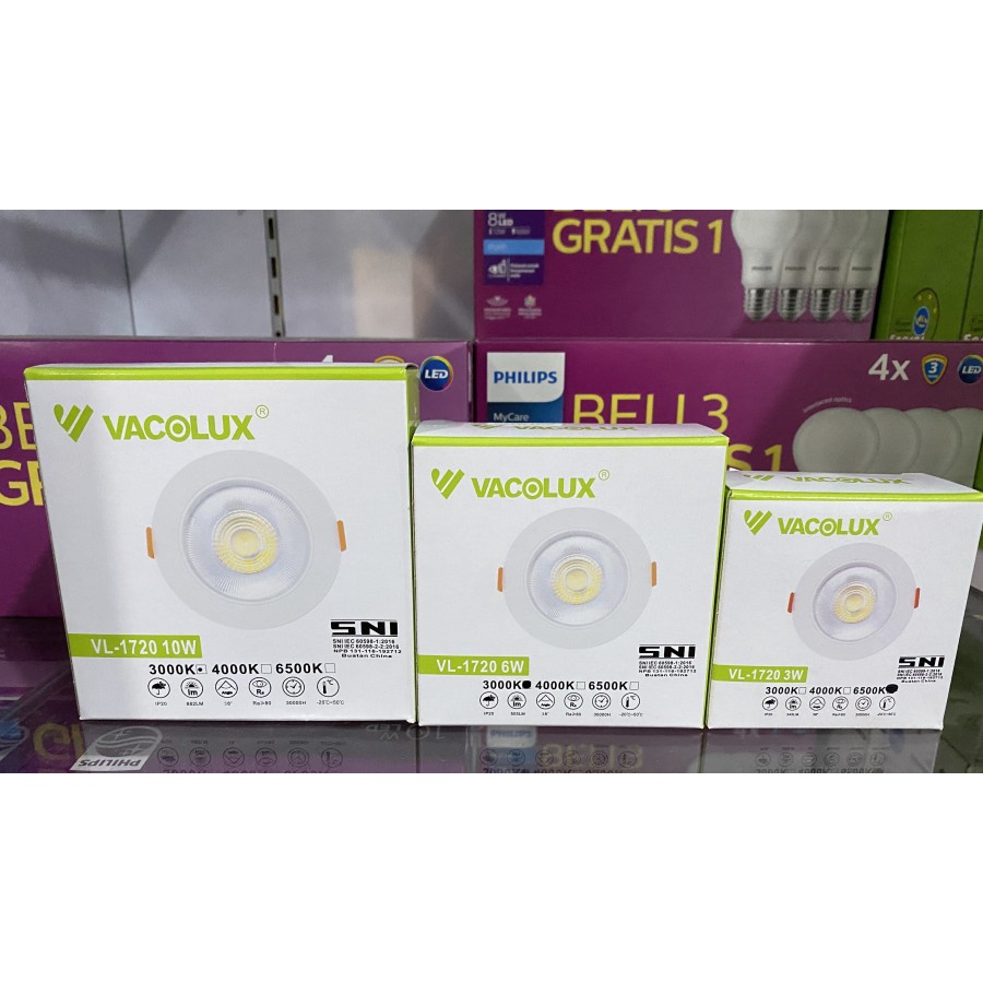 Jual LED Ceiling Light VACOLUX 3 Watt / 6 Watt / 10 Watt Lampu ...
