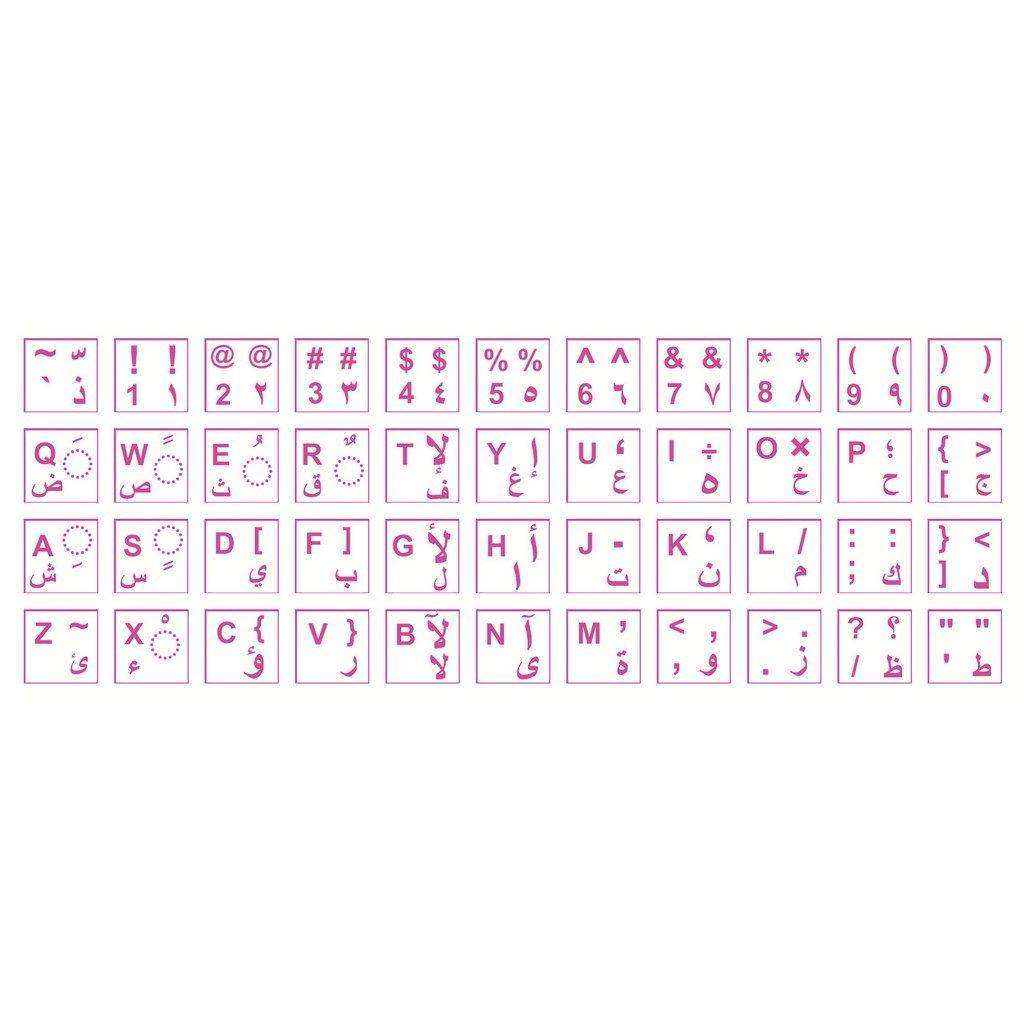 Jual Stiker Keyboard Arab Background Putih Font Hijau Muda, Hitam, Biru ...